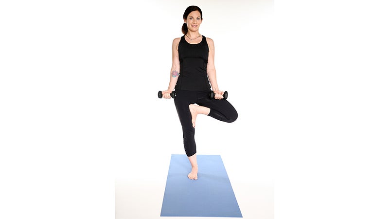 Yoga + Weights: Strengthen Your Core in Tree Pose