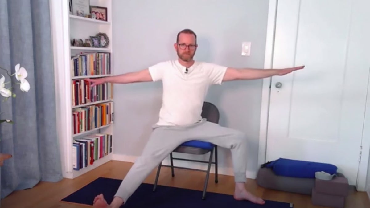 Try This Feel-Good Warrior Flow in a Chair - Yoga Journal
